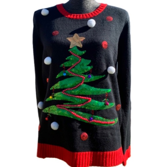 Holiday Time | Sweaters | Holiday Time Bling Tree Ugly Christmas ...